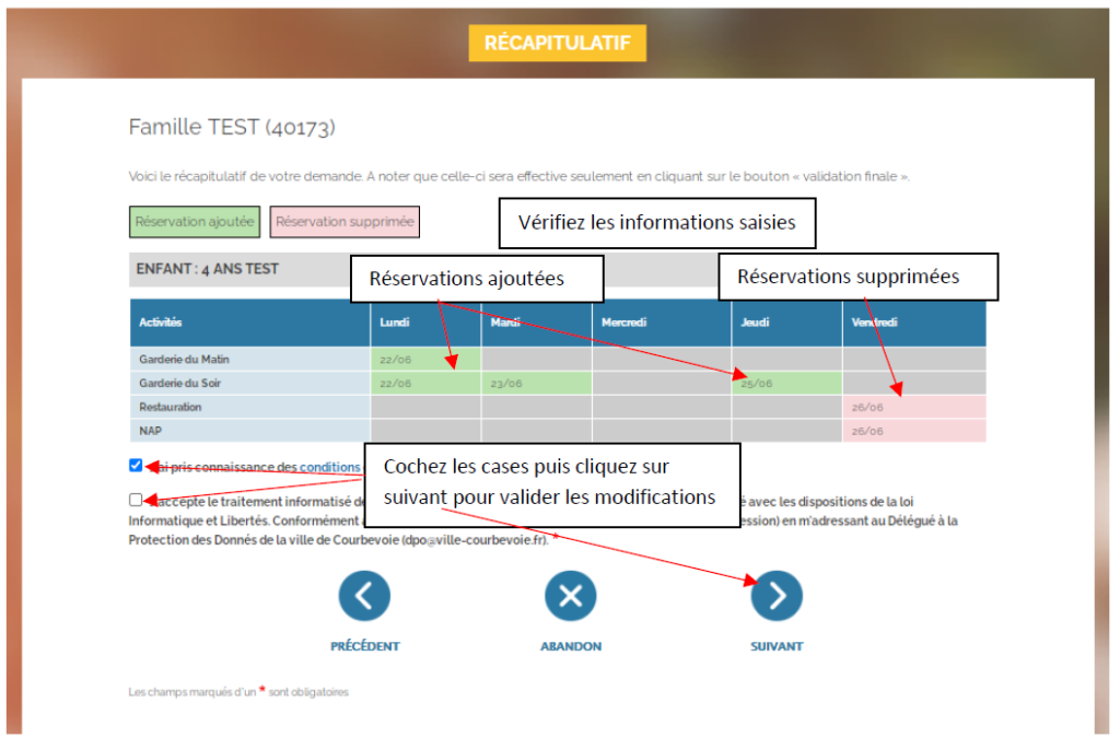 Gestion des réservations – L'APIFA
