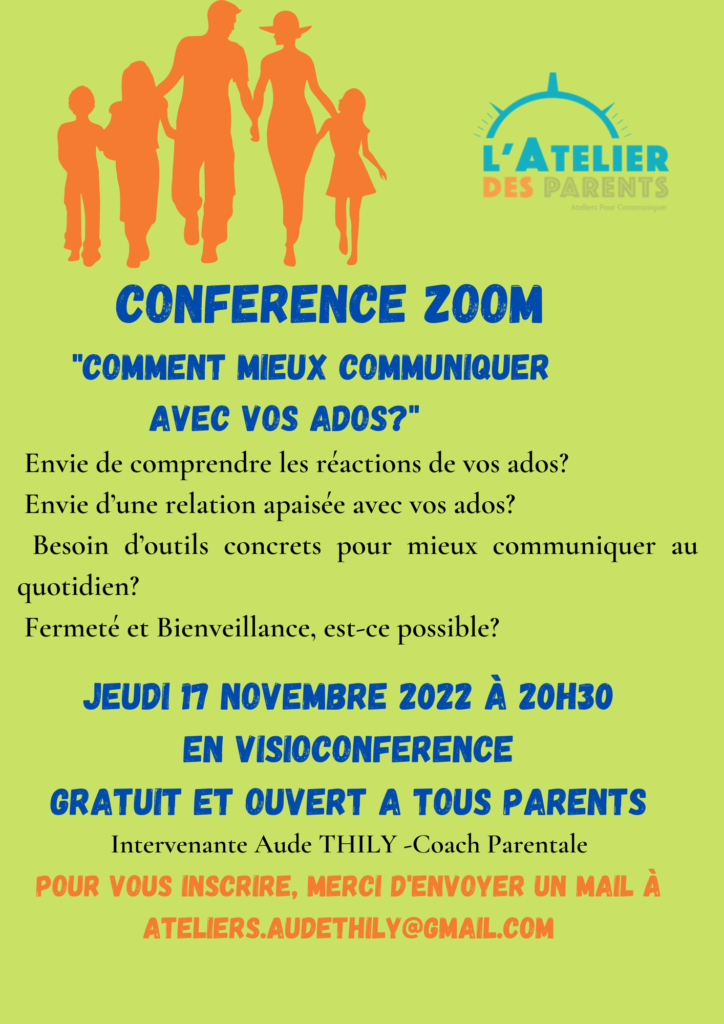 17/11 Conférence : « Comment mieux communiquer avec vos ados ? » – L'APIFA
